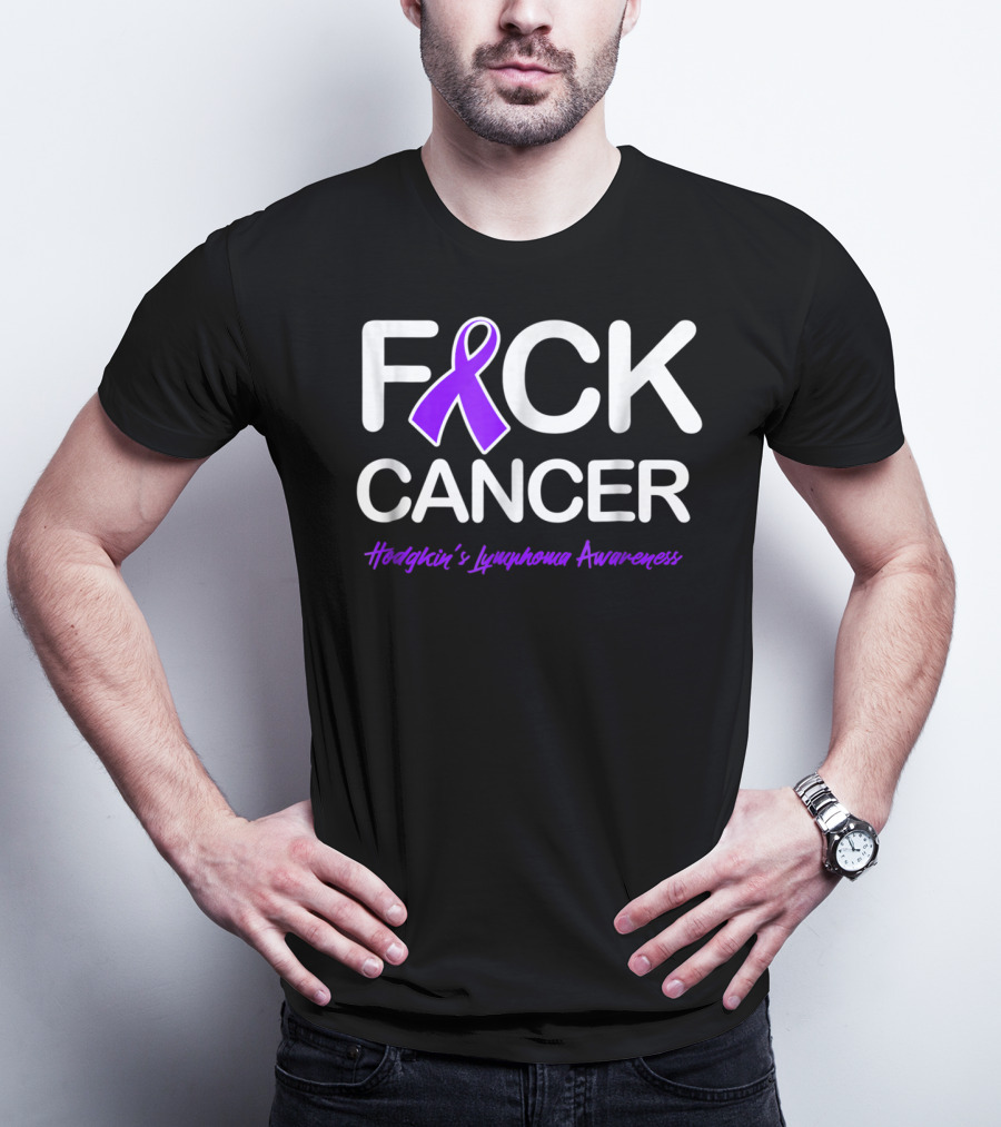 Fck Cancer Hodgkin's Lymphoma Awareness Purple T-Shirt