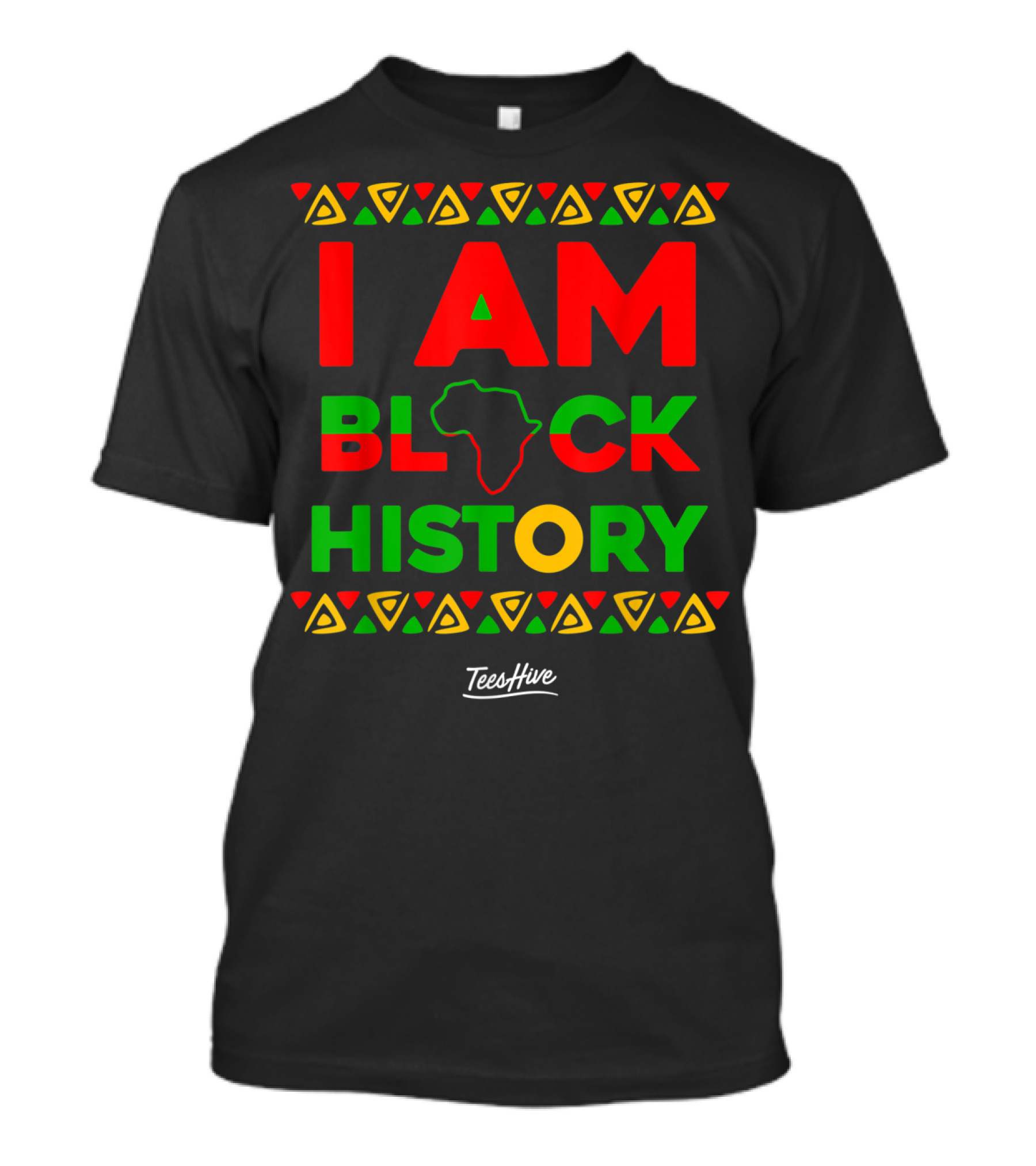I Am Black History African American Black Pride Africa Map TeesHive T-Shirt