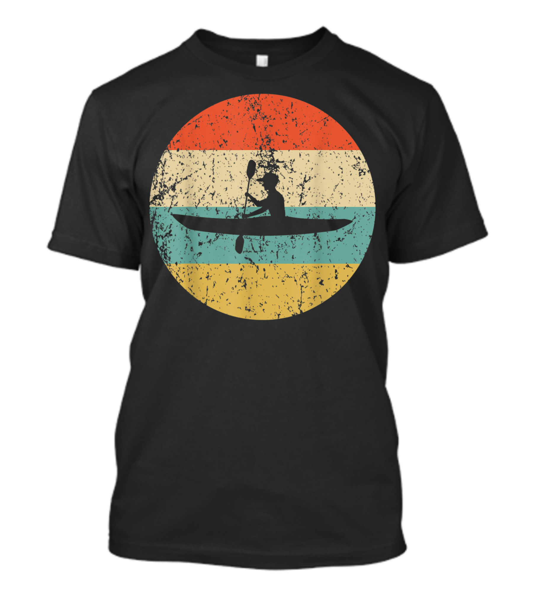 Kayaking Vintage Kayak Retro Silhouette Paddle Adventure T-Shirt