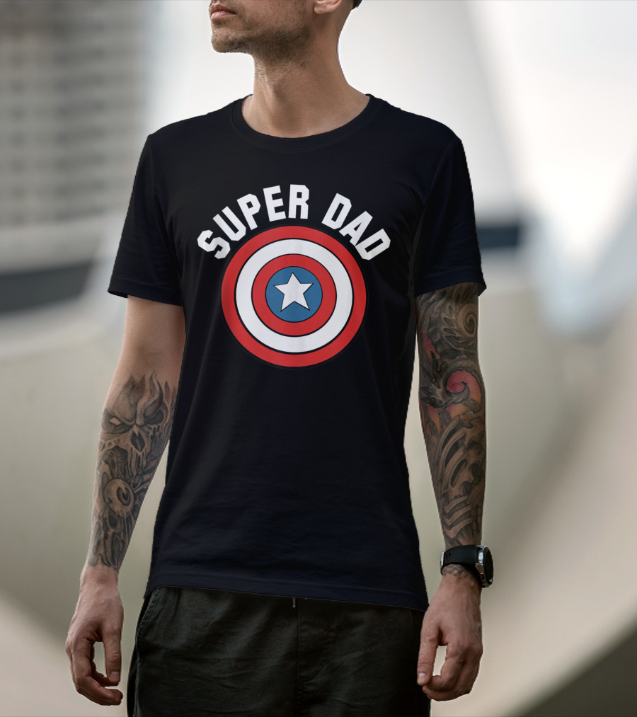 Marvel Father's Day Super Dad Captain America Shield T-Shirt