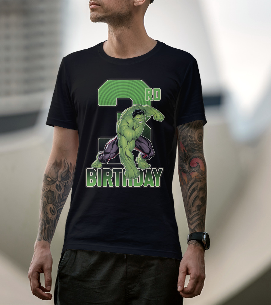 Marvel Hulk Smash 3rd Birthday Green Giant T-Shirt