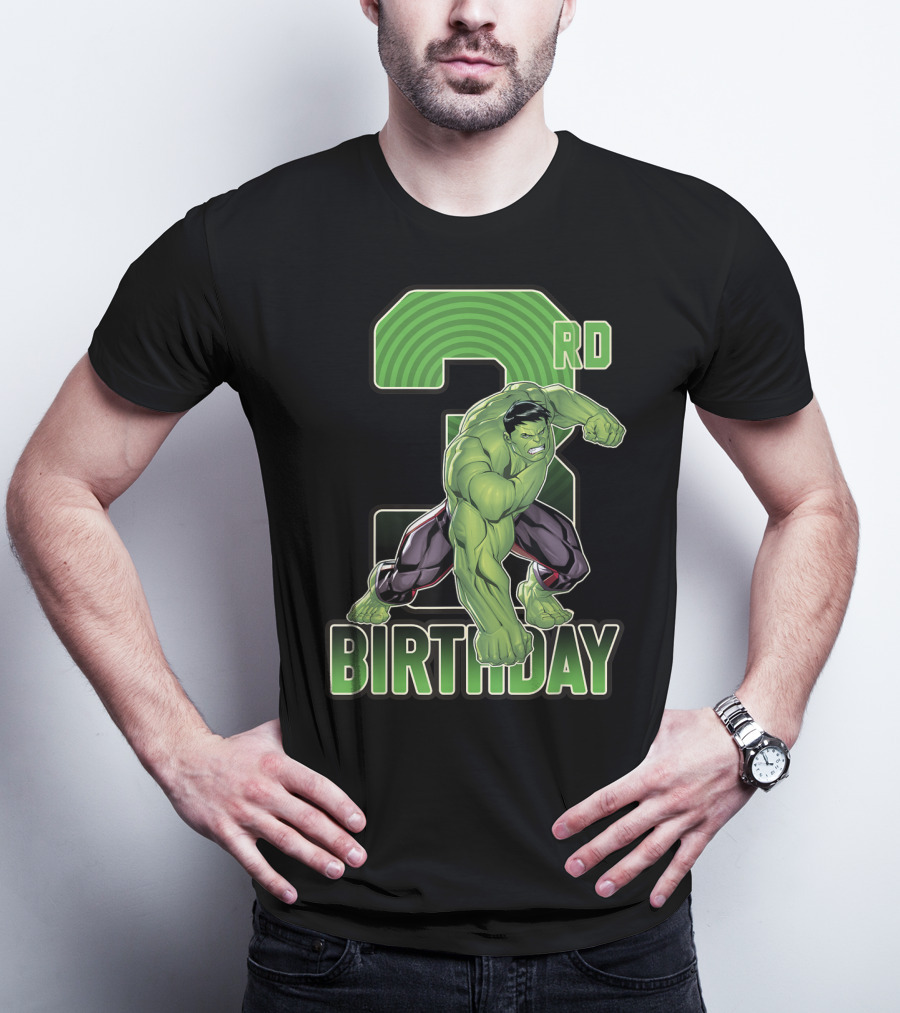 Marvel Hulk Smash 3rd Birthday Green Giant T-Shirt