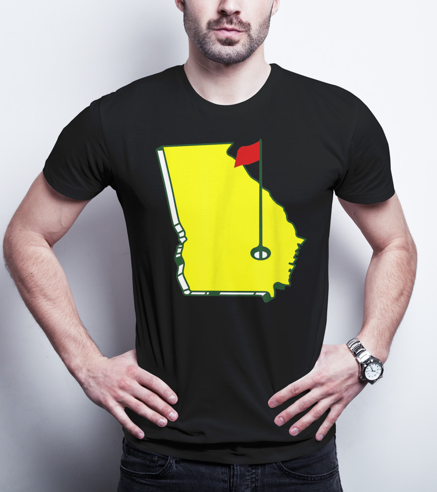Master Golf Georgia State Map Red Flag T-Shirt
