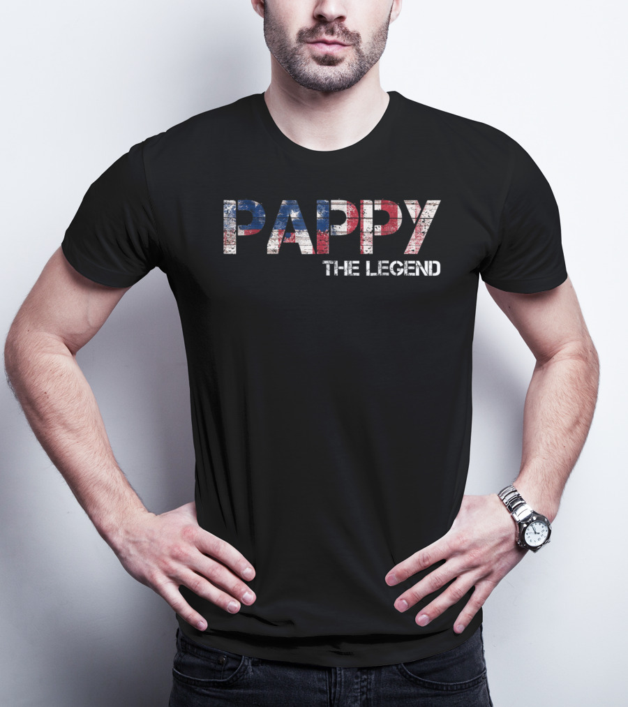 Pappy The Legend Men's Fun Cute Texas Flag T-Shirt