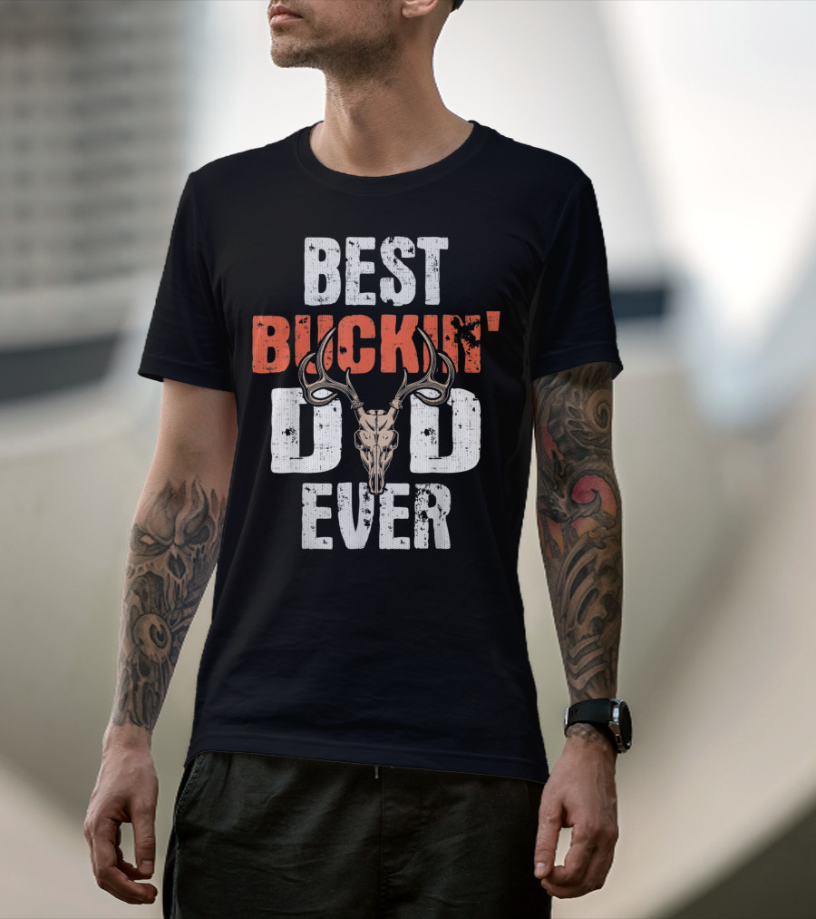 Best Buckin' Dad Ever Hunter Deer Buck Stag GA T-Shirt