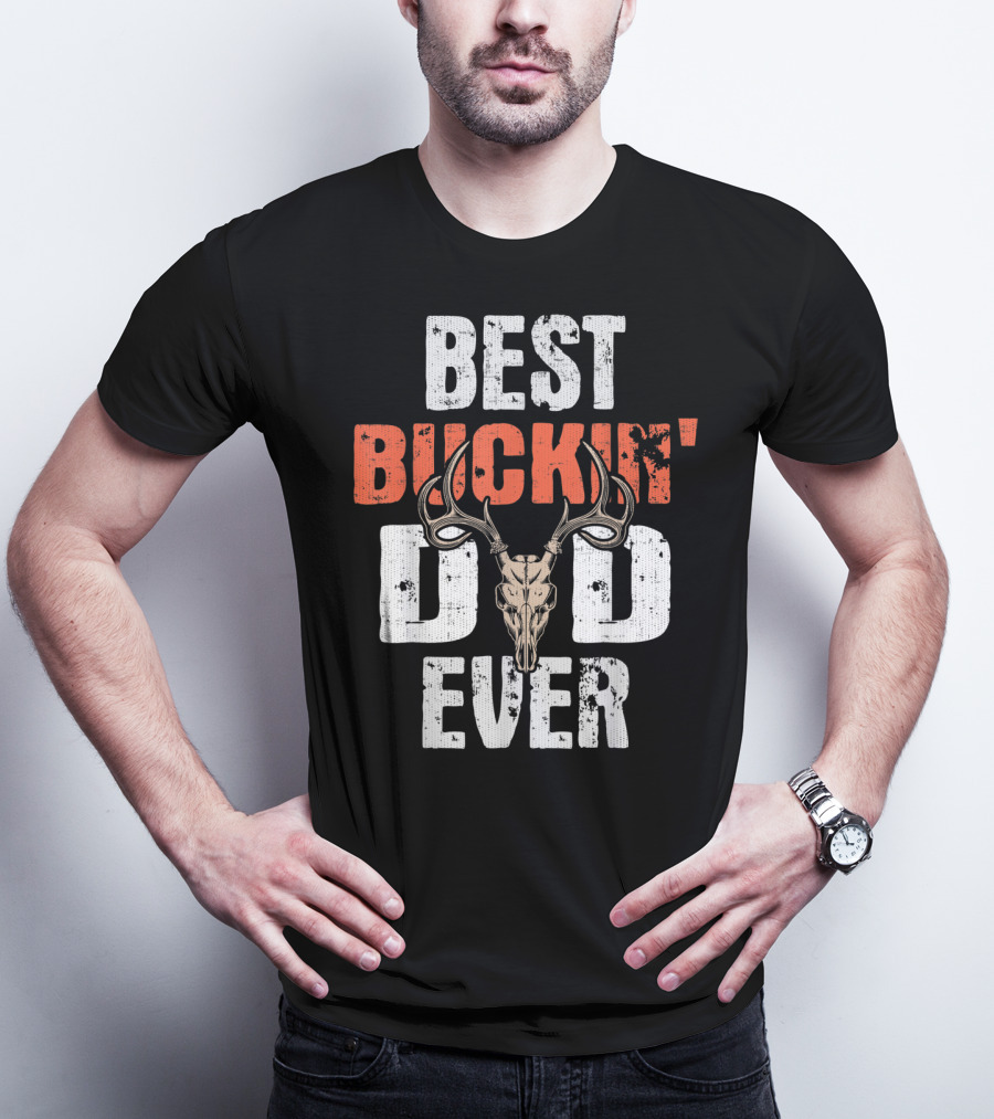 Best Buckin' Dad Ever Hunter Deer Buck Stag GA T-Shirt