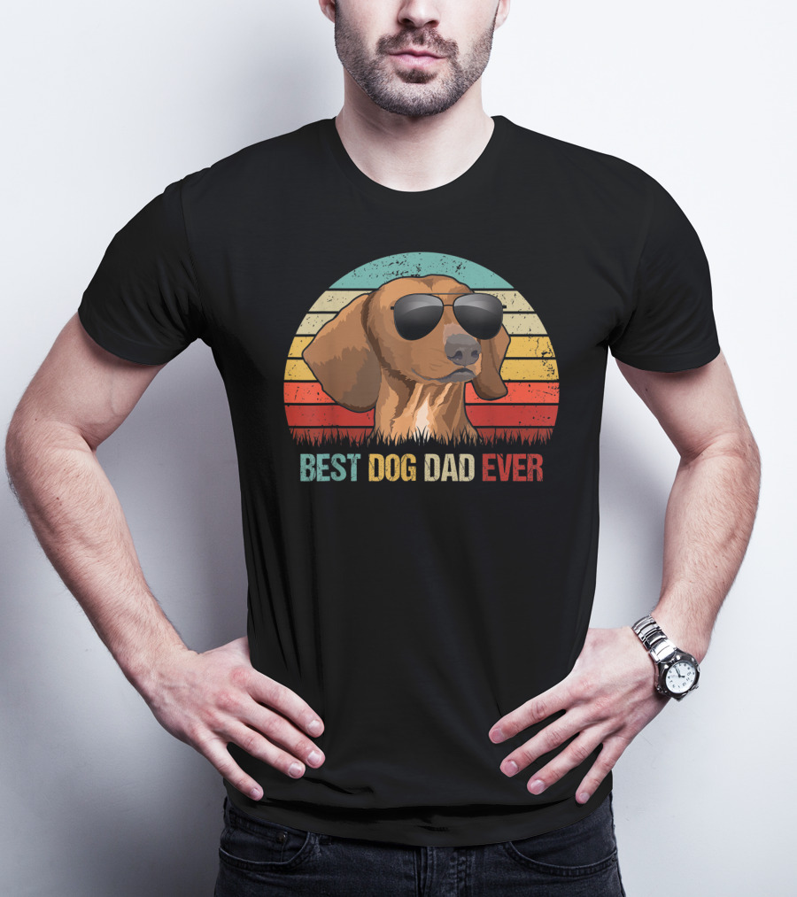 Best Dog Dad Ever Dachshund Sunglasses T-Shirt