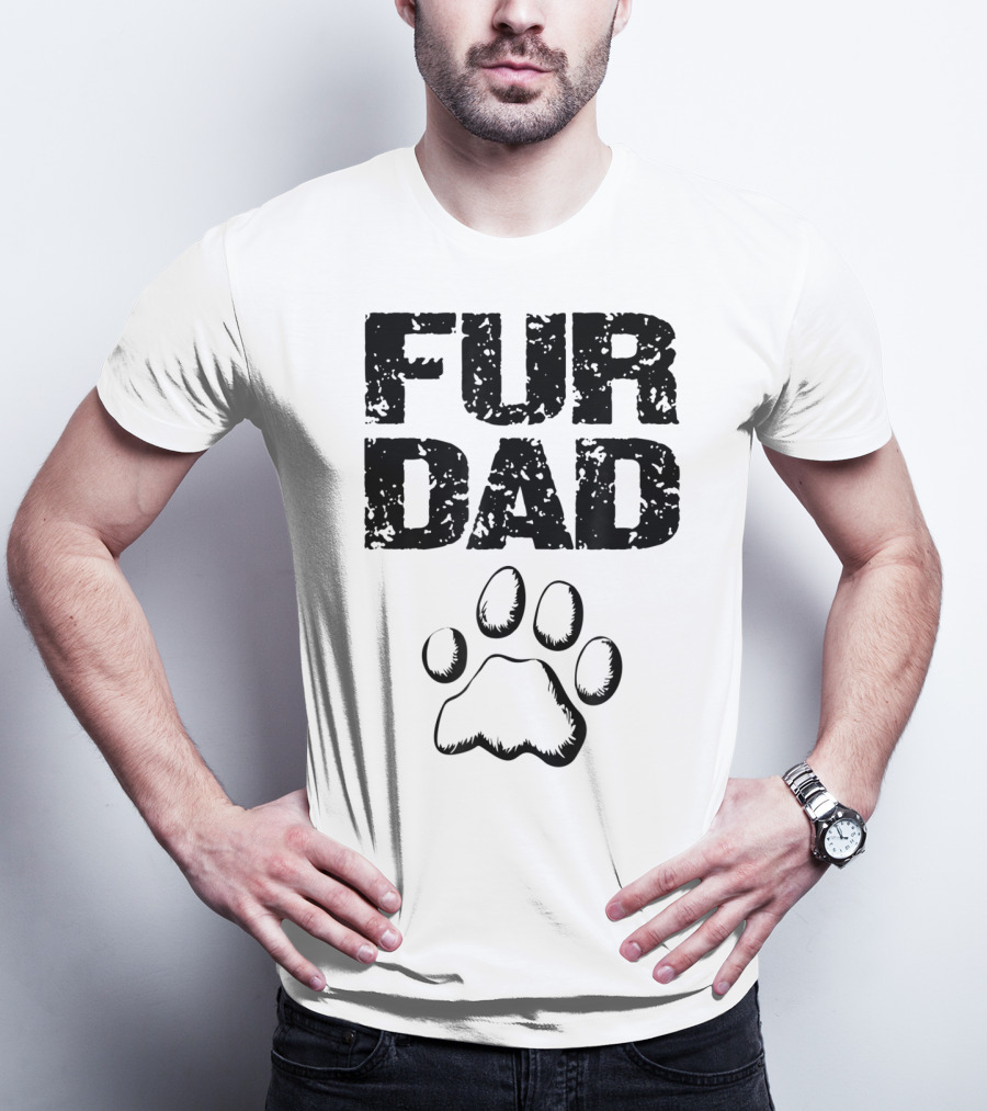 Mens Doggy Loving Fur Dad Paw T-Shirt