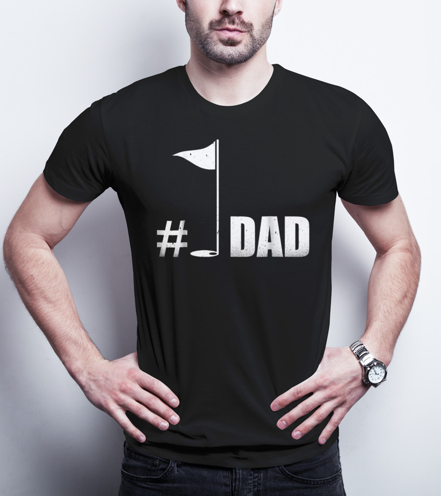 1 Dad Best Dad Father's Day Golf Flag T-Shirt