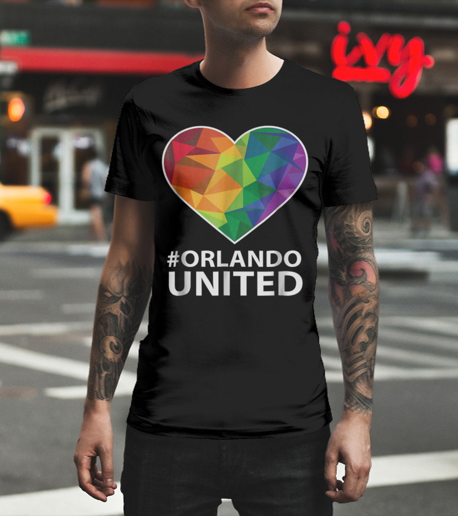 Orlando United Be Strong Multicolored Heart T-Shirt