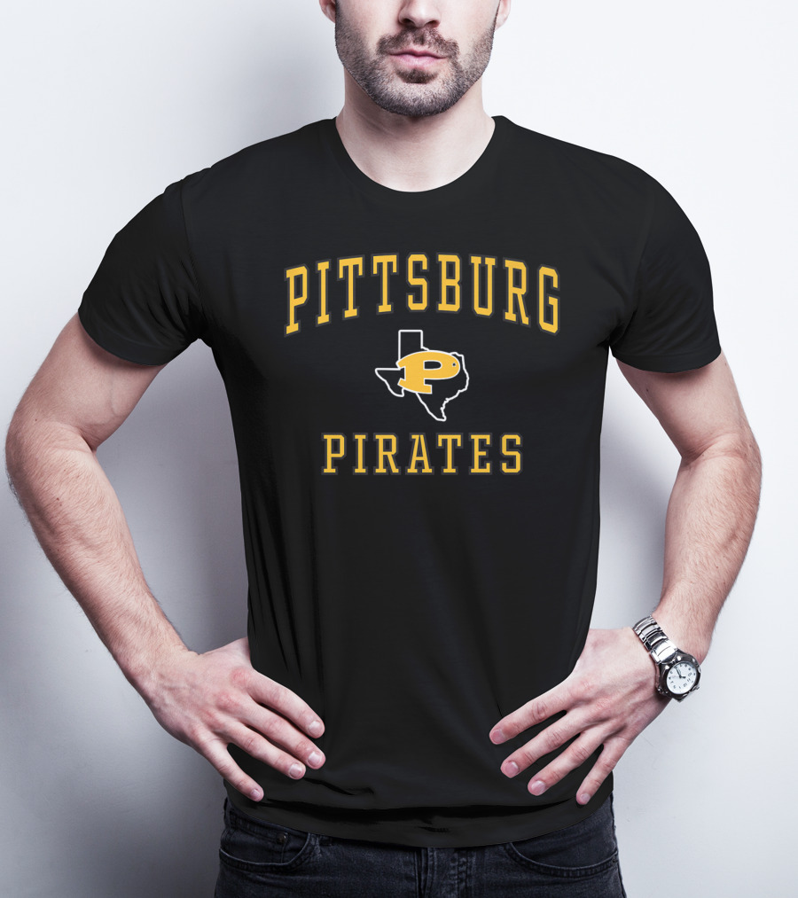 Pittsburg Pirates Texas State Emblem High School Spirit T-Shirt