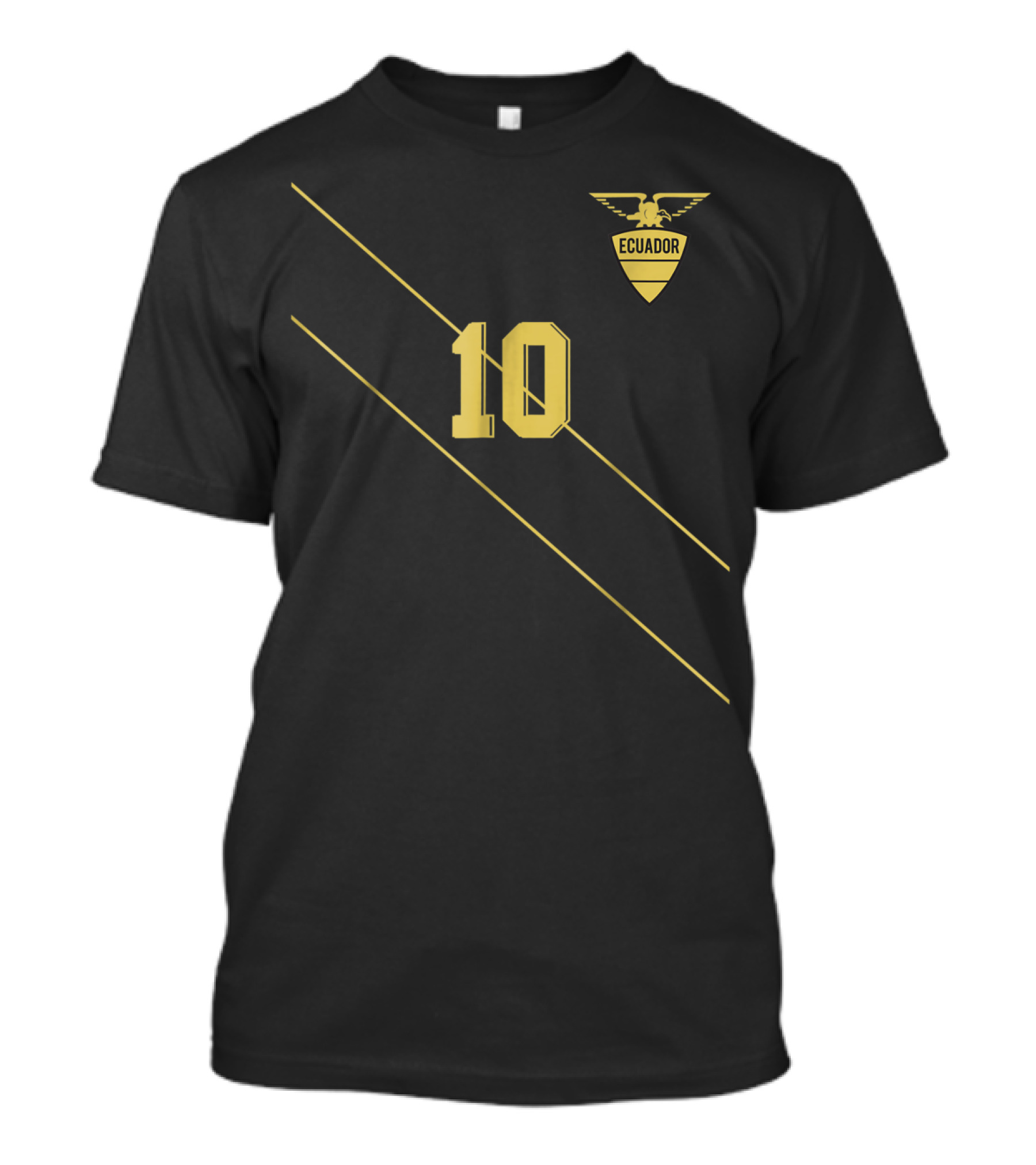 Retro Ecuador Soccer Jersey Futbol Camiset Number 10 Yellow Ecuador Crest T-Shirt
