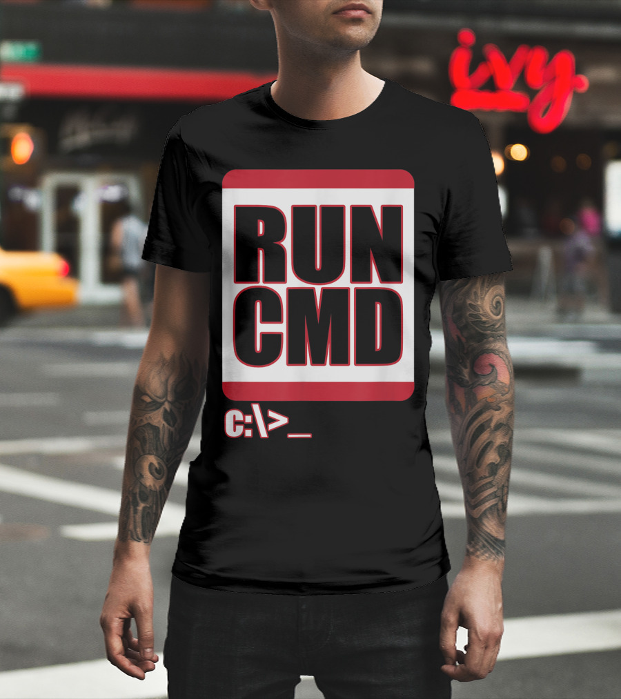 RUN CMD C:\> Funny Computer Science Nerd Coder T-Shirt