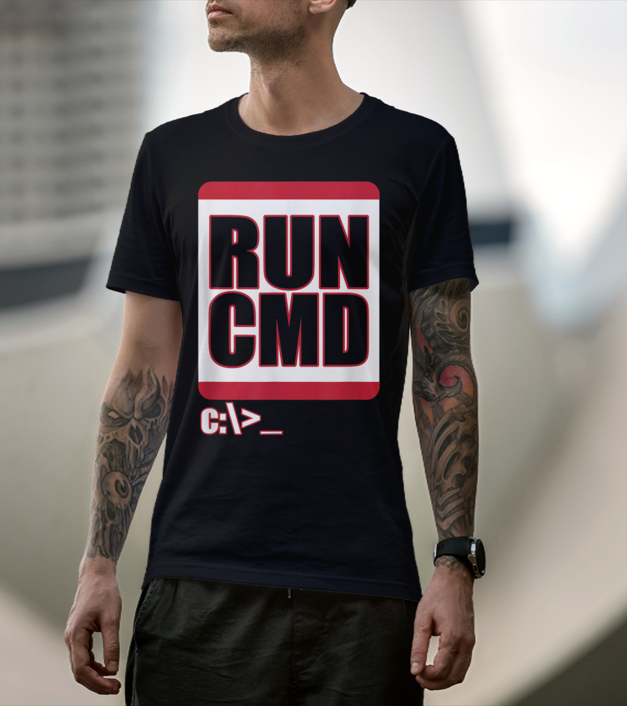 RUN CMD C:\> Funny Computer Science Nerd Coder T-Shirt