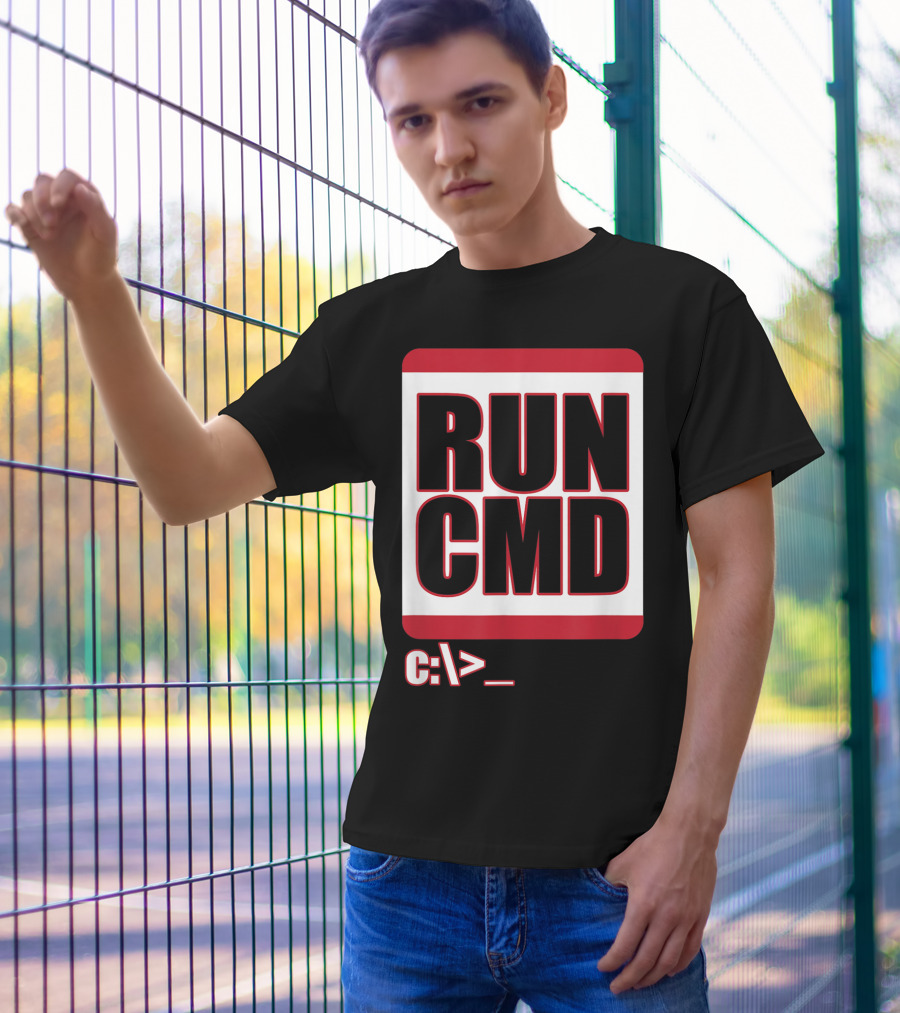 RUN CMD C:\> Funny Computer Science Nerd Coder T-Shirt