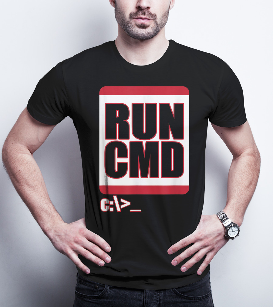 RUN CMD C:\> Funny Computer Science Nerd Coder T-Shirt