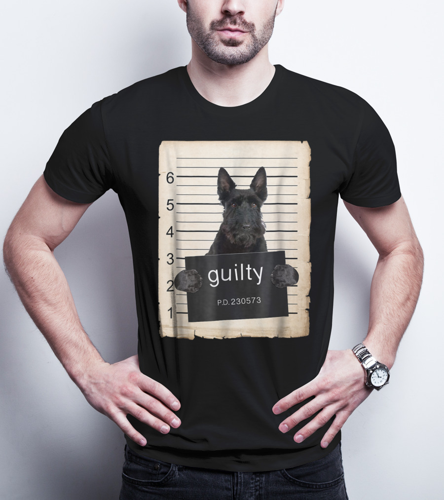 Scottish Terrier Mugshot Guilty Dog P.D. 230573 T-Shirt