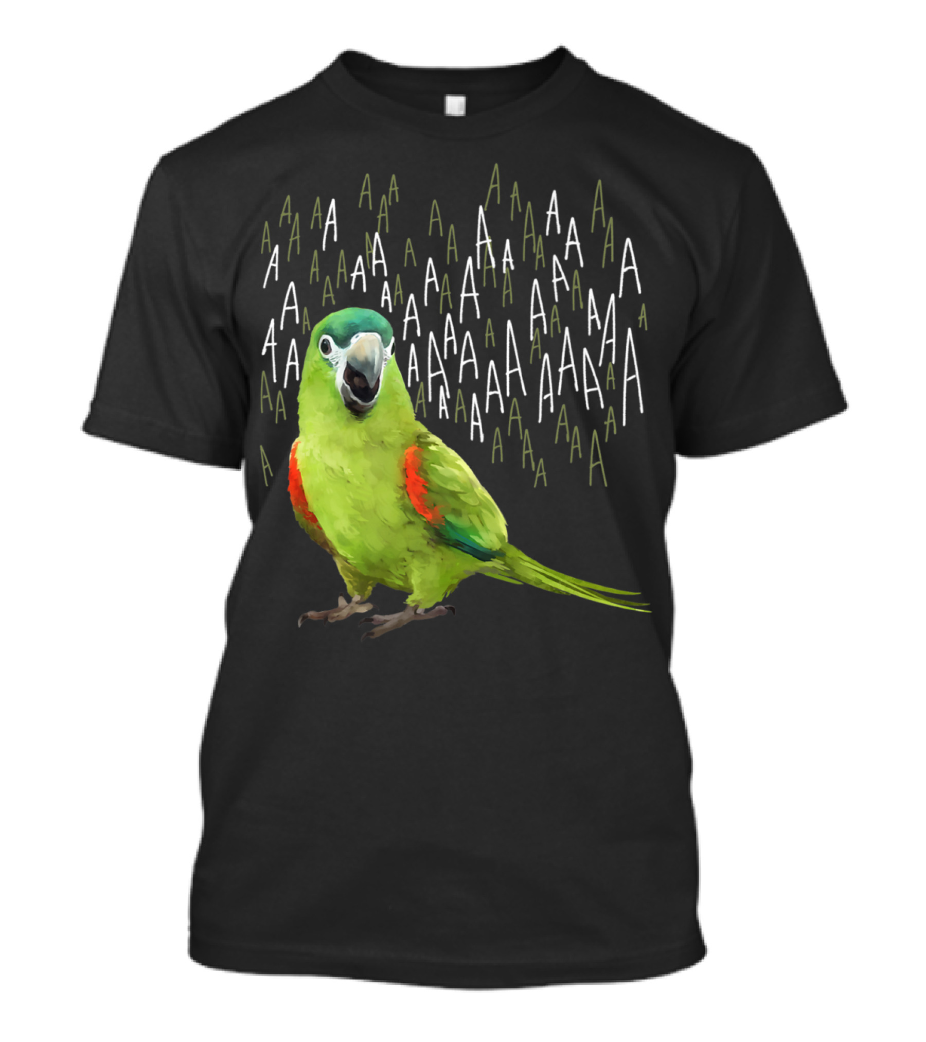 Screaming Hahn's Macaw AAAA Repeated Green And Red Parrot T-Shirt