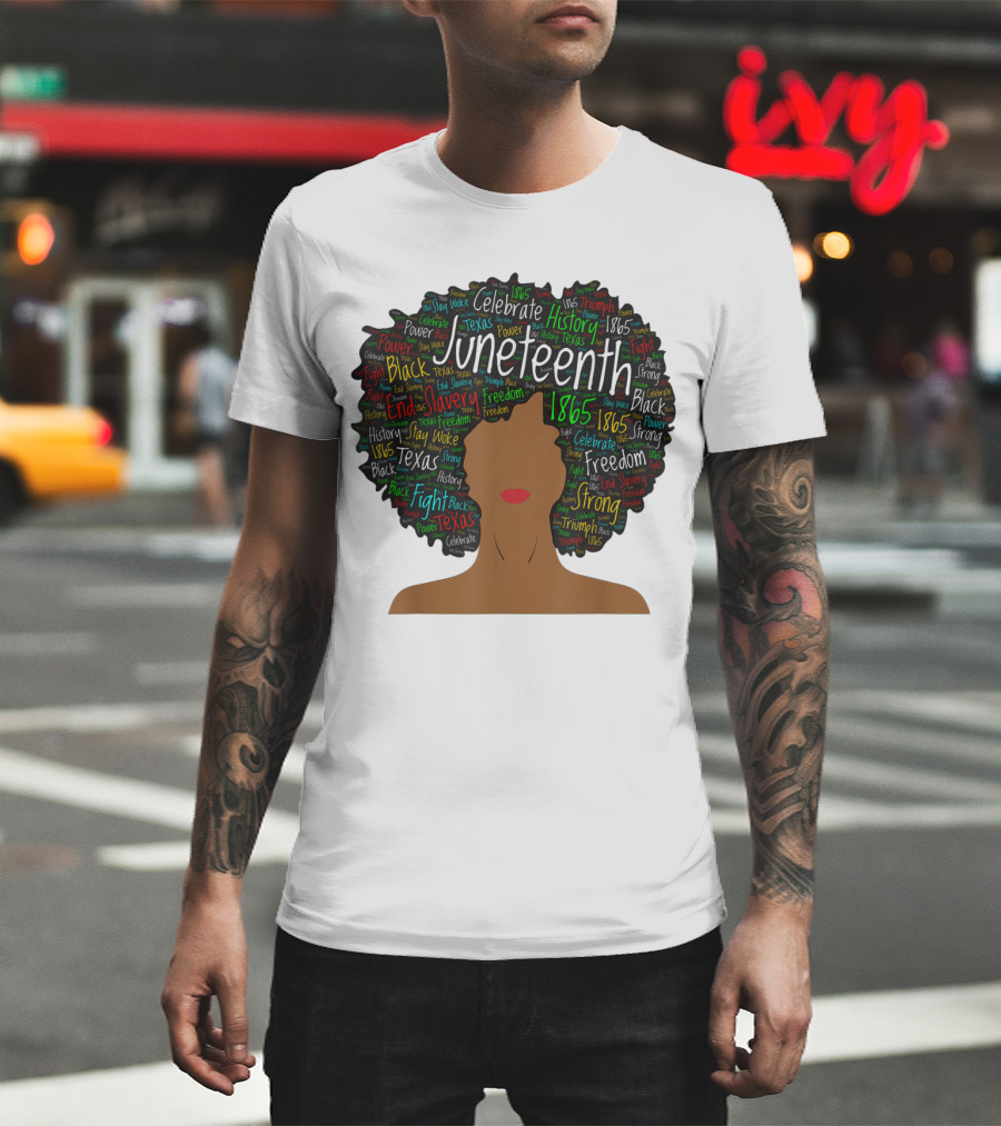 Juneteenth Colorful Afro End Slavery Freedom 1865 Celebrate History T-Shirt