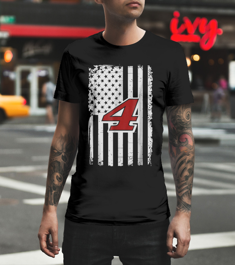 Kevin Harvick Number 4 American Flag T-Shirt