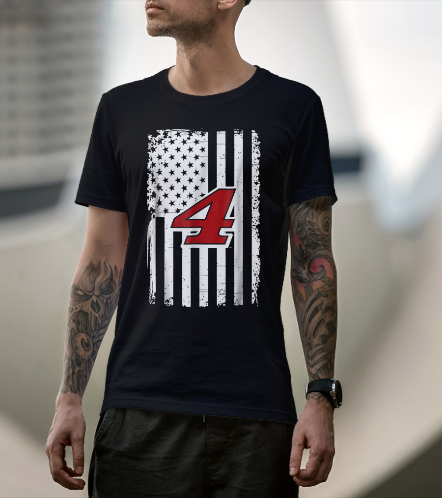 Kevin Harvick Number 4 American Flag T-Shirt