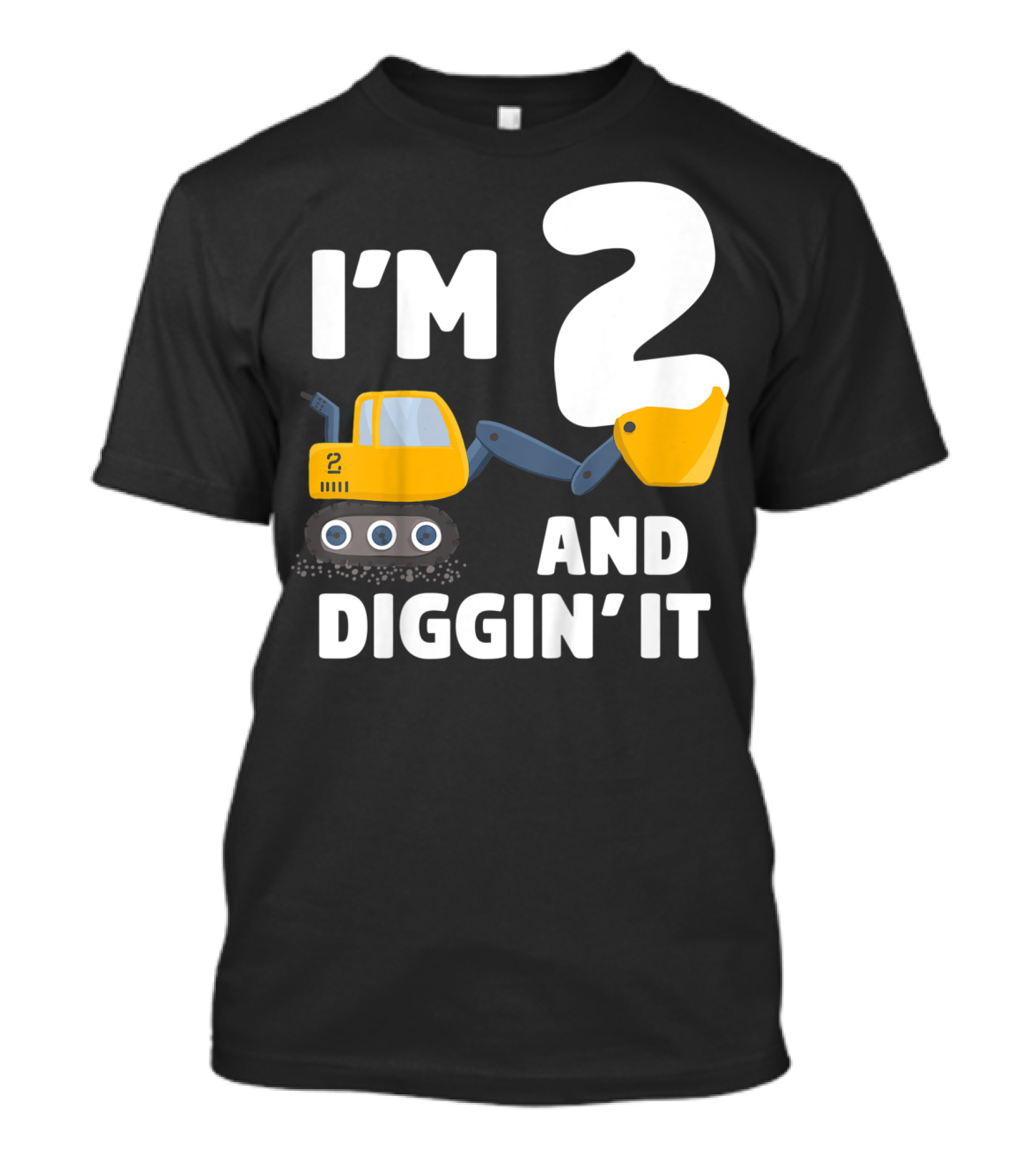 I'm 2 And Diggin' It Kids Construction Truck 2nd Birthday Boy T-Shirt