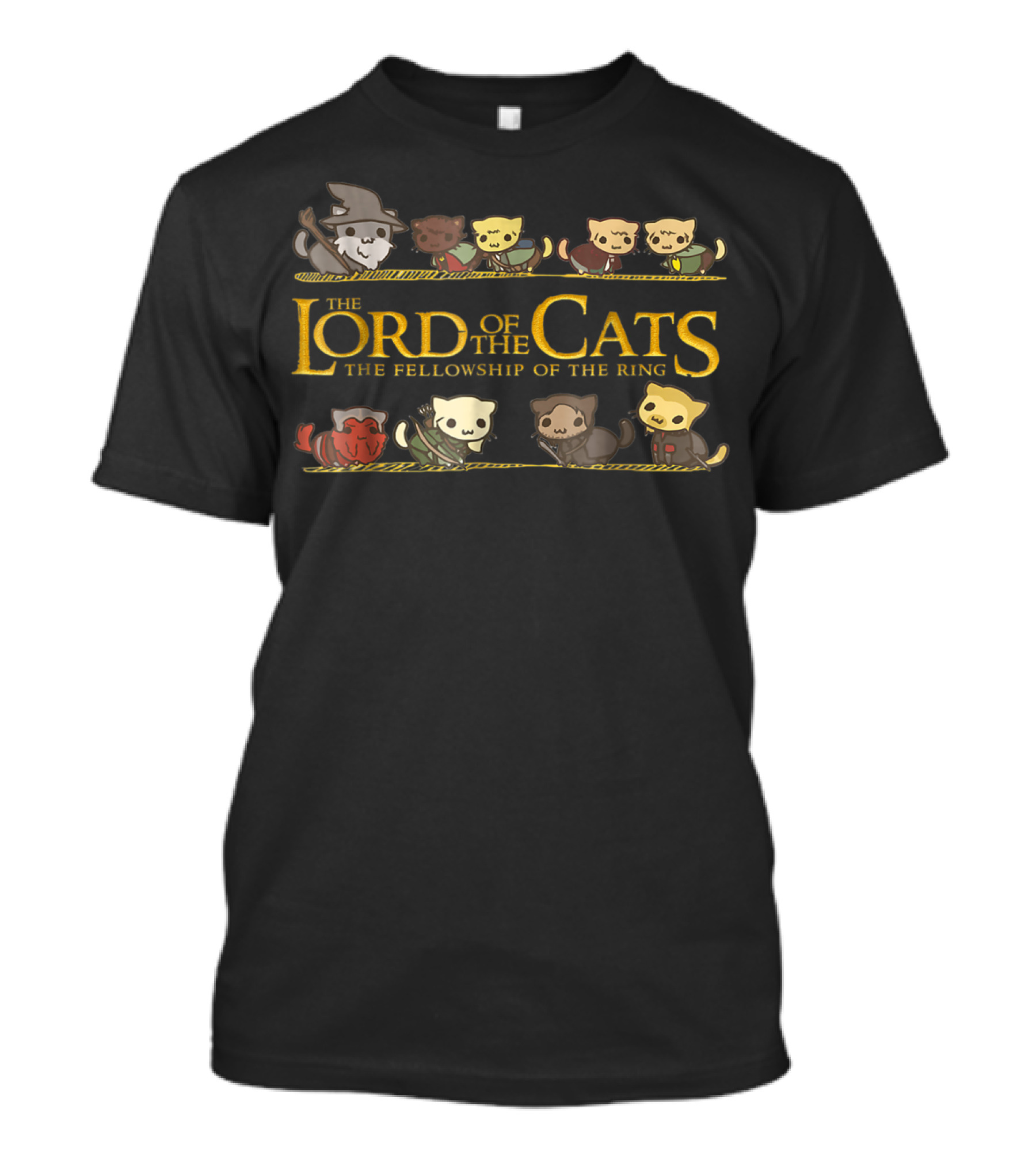 The Lord Of The Cats The Fellowship Of The Ring Cat Rings Lover T-Shirt