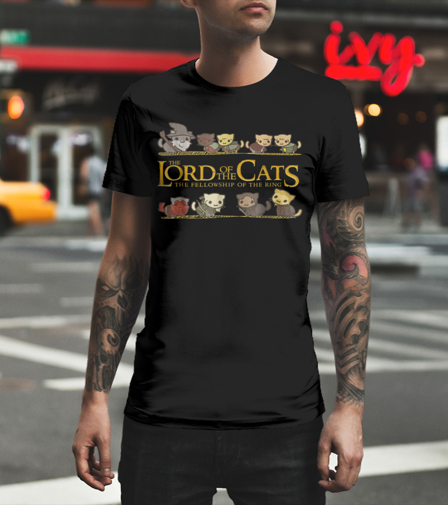 The Lord Of The Cats The Fellowship Of The Ring Cat Rings Lover T-Shirt