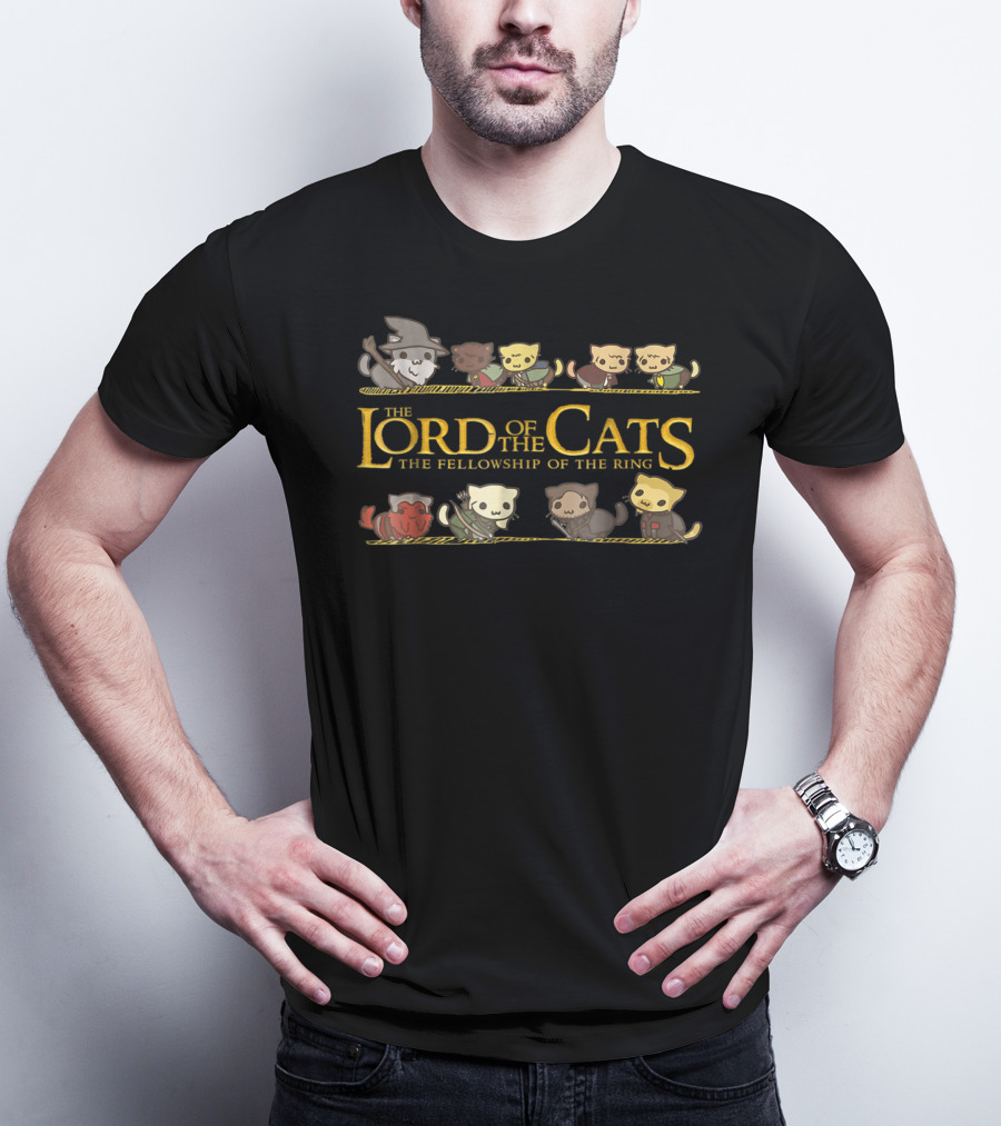 The Lord Of The Cats The Fellowship Of The Ring Cat Rings Lover T-Shirt