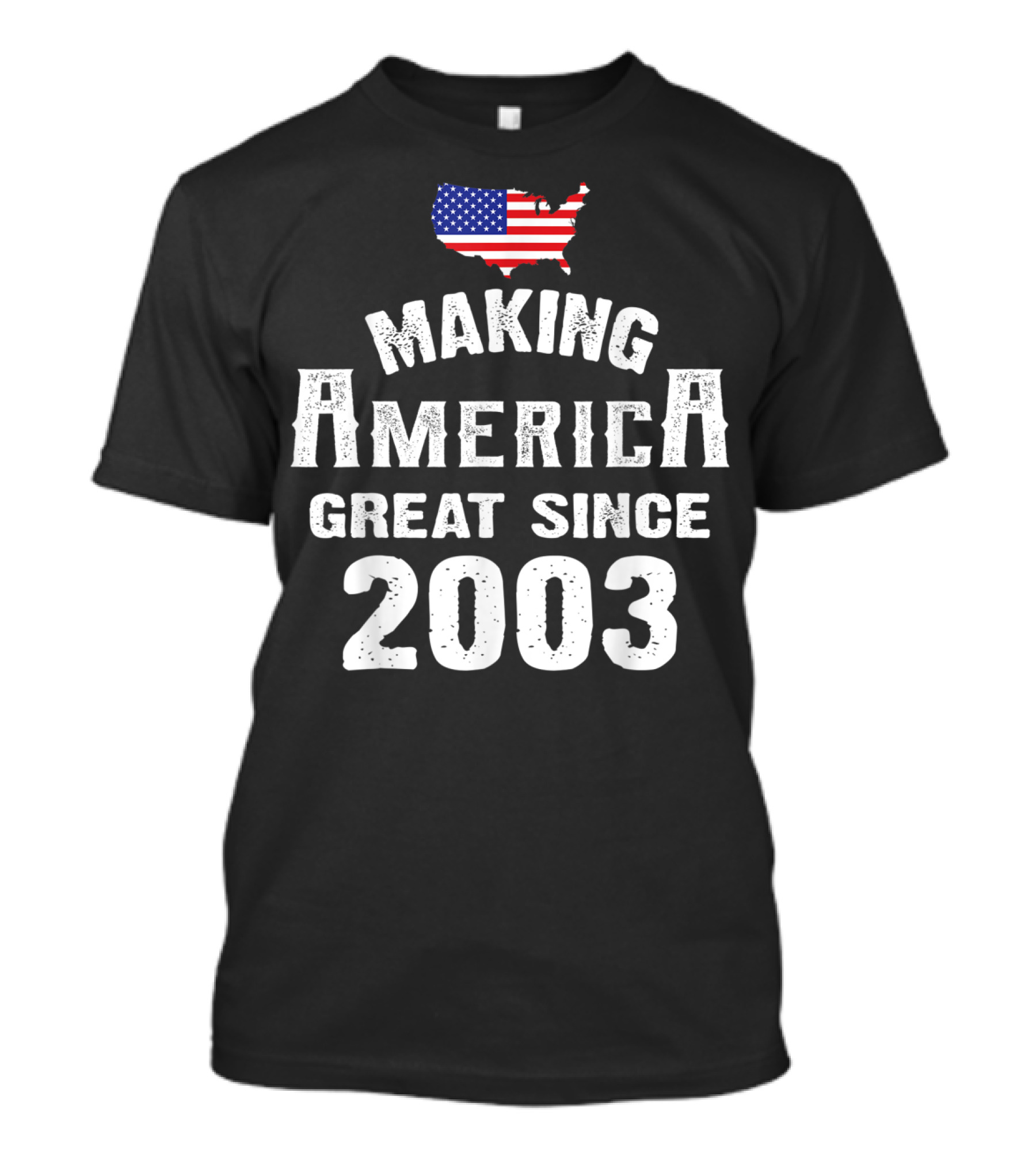 Making America Great Since 2003 16th Year Old 16 USA Flag Map T-Shirt
