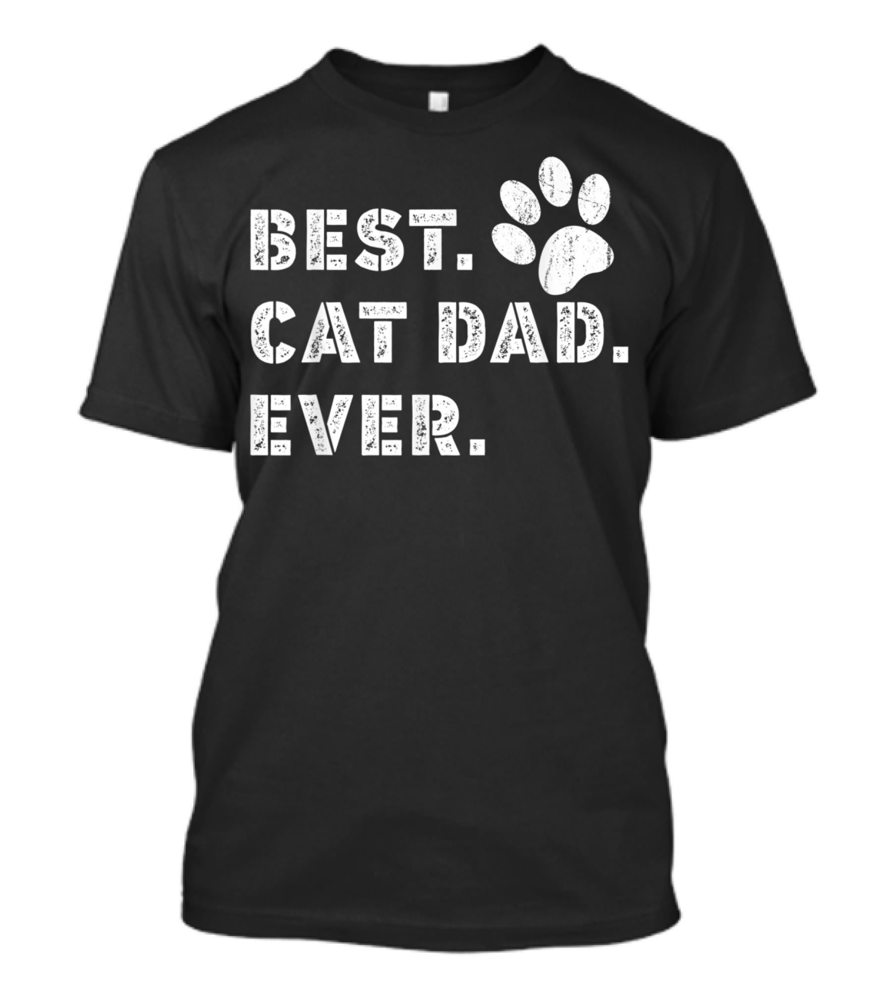Best Cat Dad Ever Father's Day Mens Paw Prints T-Shirt
