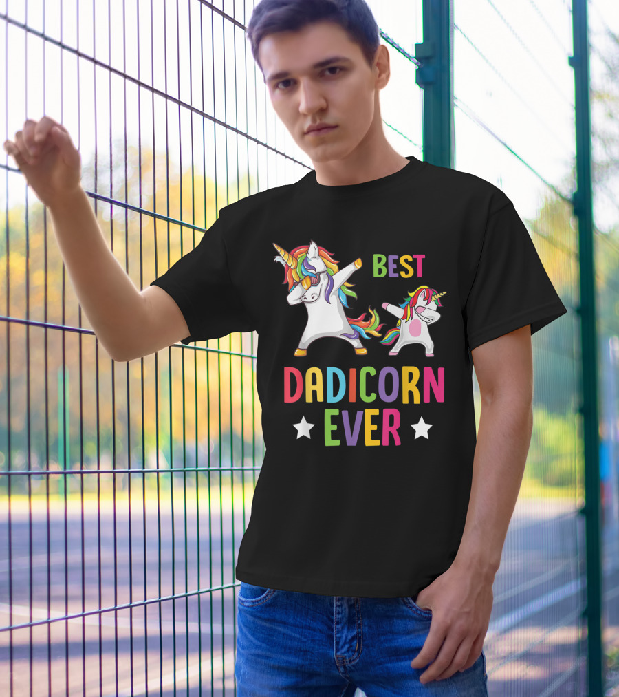 Best Dadicorn Ever Dabbing Unicorn Dad Father T-Shirt