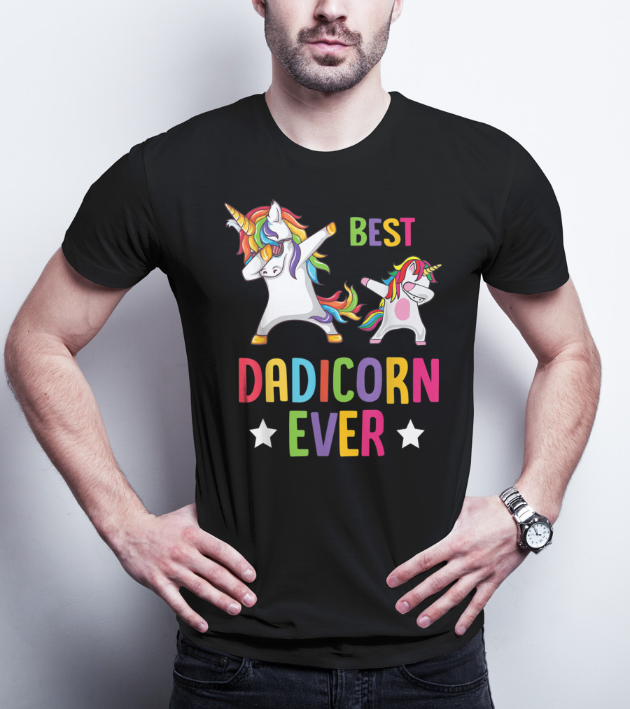 Best Dadicorn Ever Dabbing Unicorn Dad Father T-Shirt