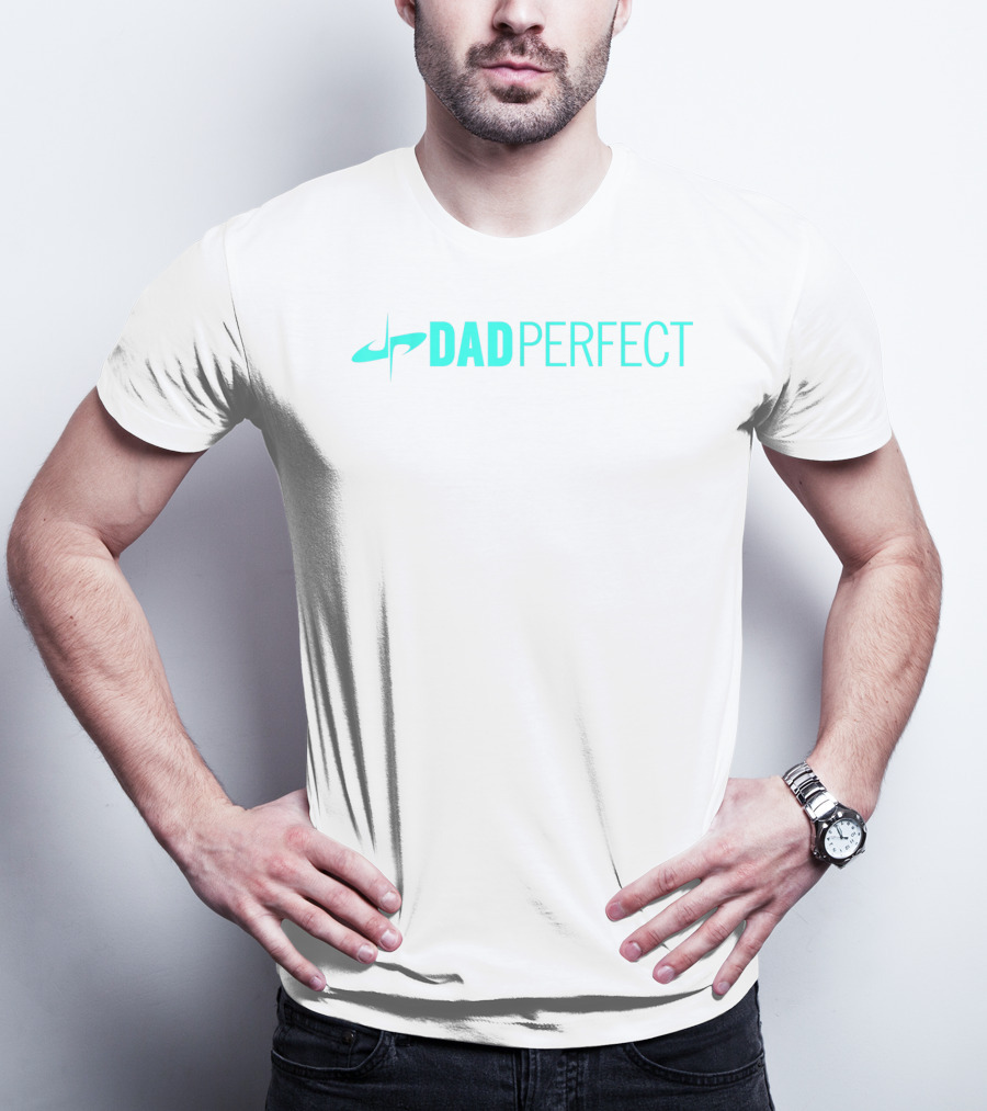 Dad Perfect Teal Color Text Mens Fathers Day T-Shirt