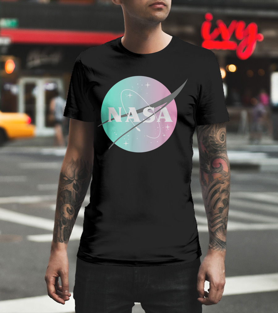 NASA Pastel Rainbow Classic Logo NASA Lover T-Shirt