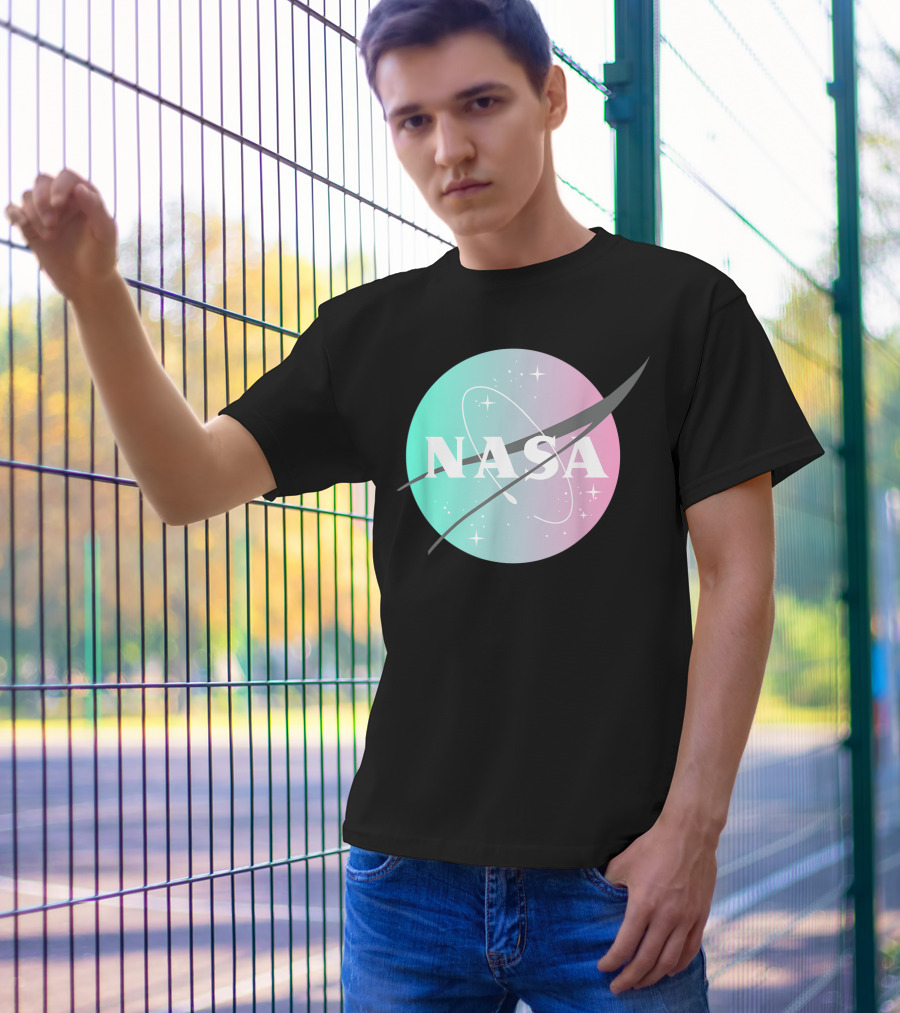 NASA Pastel Rainbow Classic Logo NASA Lover T-Shirt
