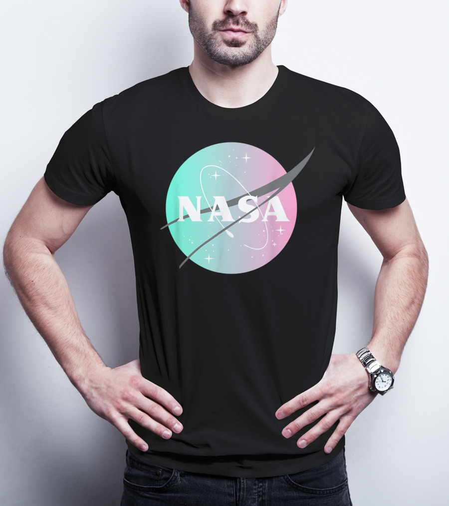NASA Pastel Rainbow Classic Logo NASA Lover T-Shirt
