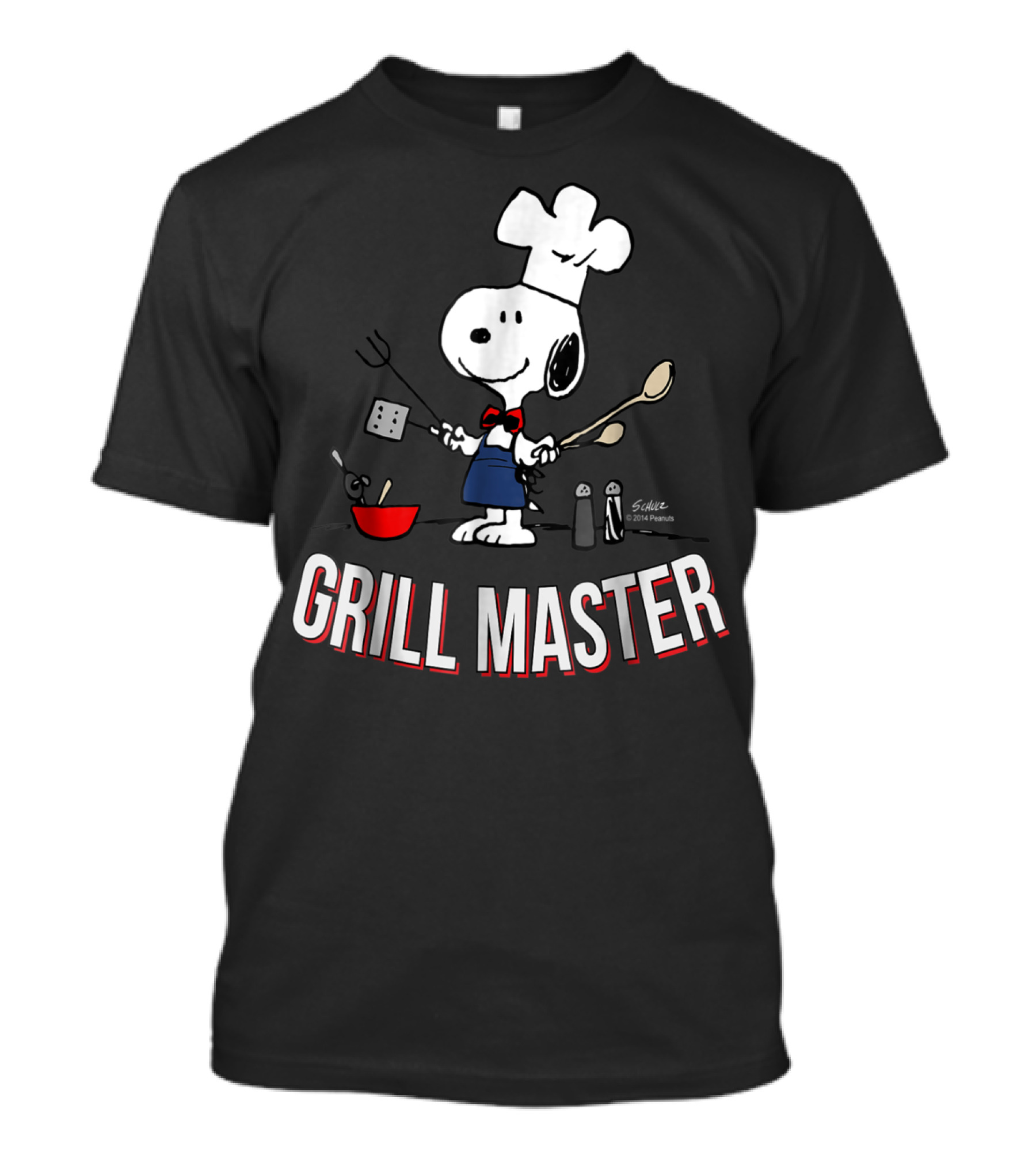 Snoopy Chef In Hat With Utensils And Grill Master Text T-Shirt