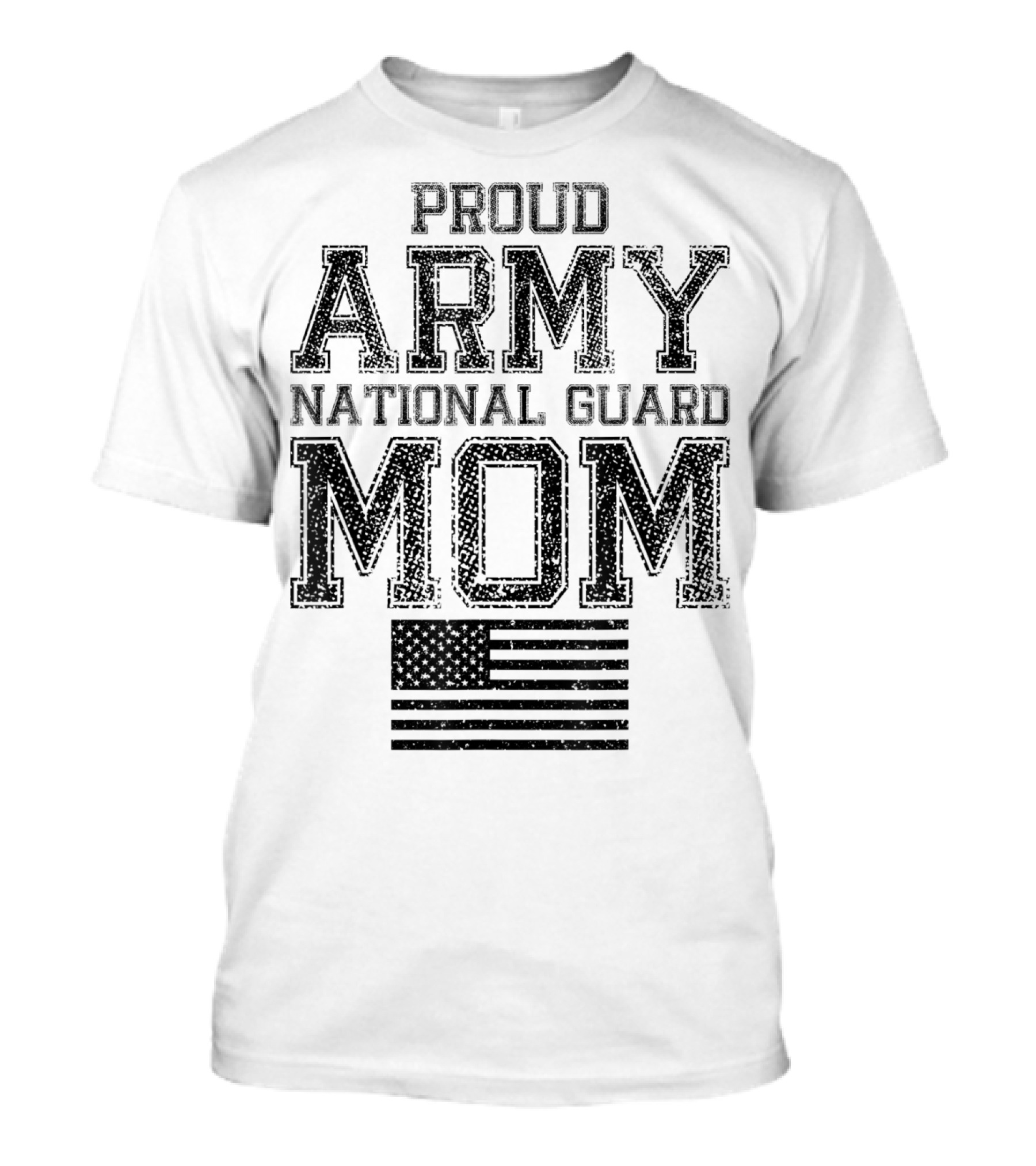 Proud Army National Guard Mom American Flag US Military T-Shirt