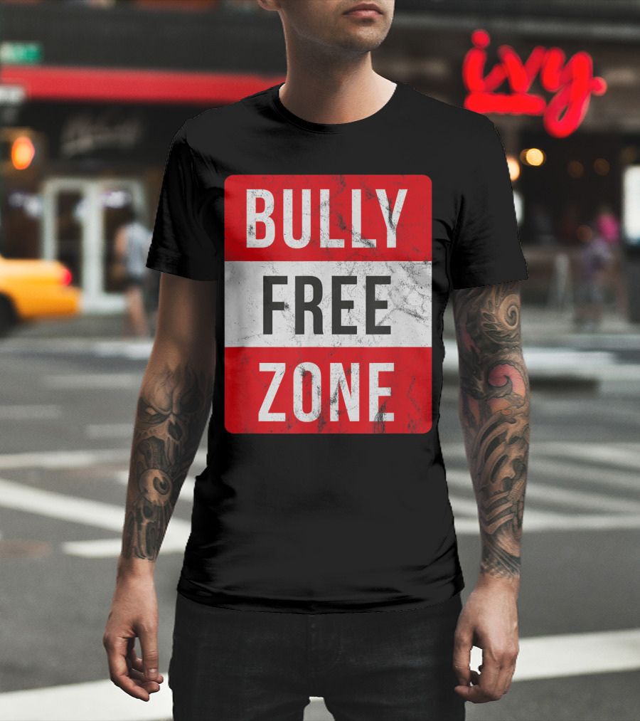 Bully Free Zone Red Anti Bullying Awareness T-Shirt