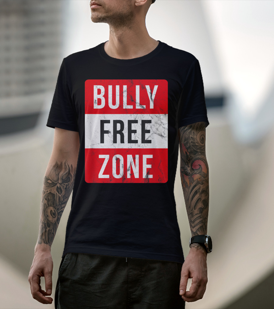 Bully Free Zone Red Anti Bullying Awareness T-Shirt