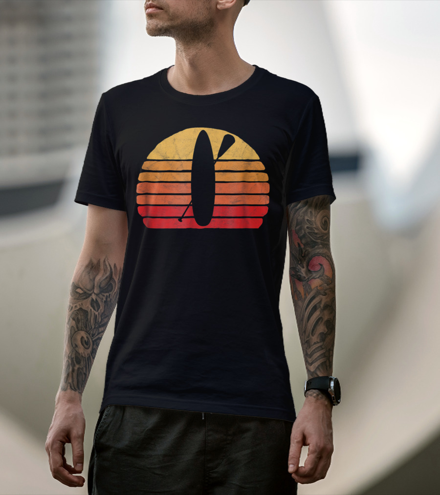 Retro SUP Stand Up Paddle Board Vintage Sunset T-Shirt