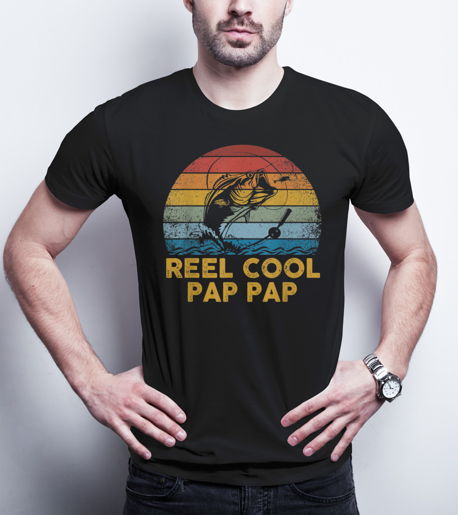 Reel Cool Pap Pap Retro Vintage Fishing T-Shirt