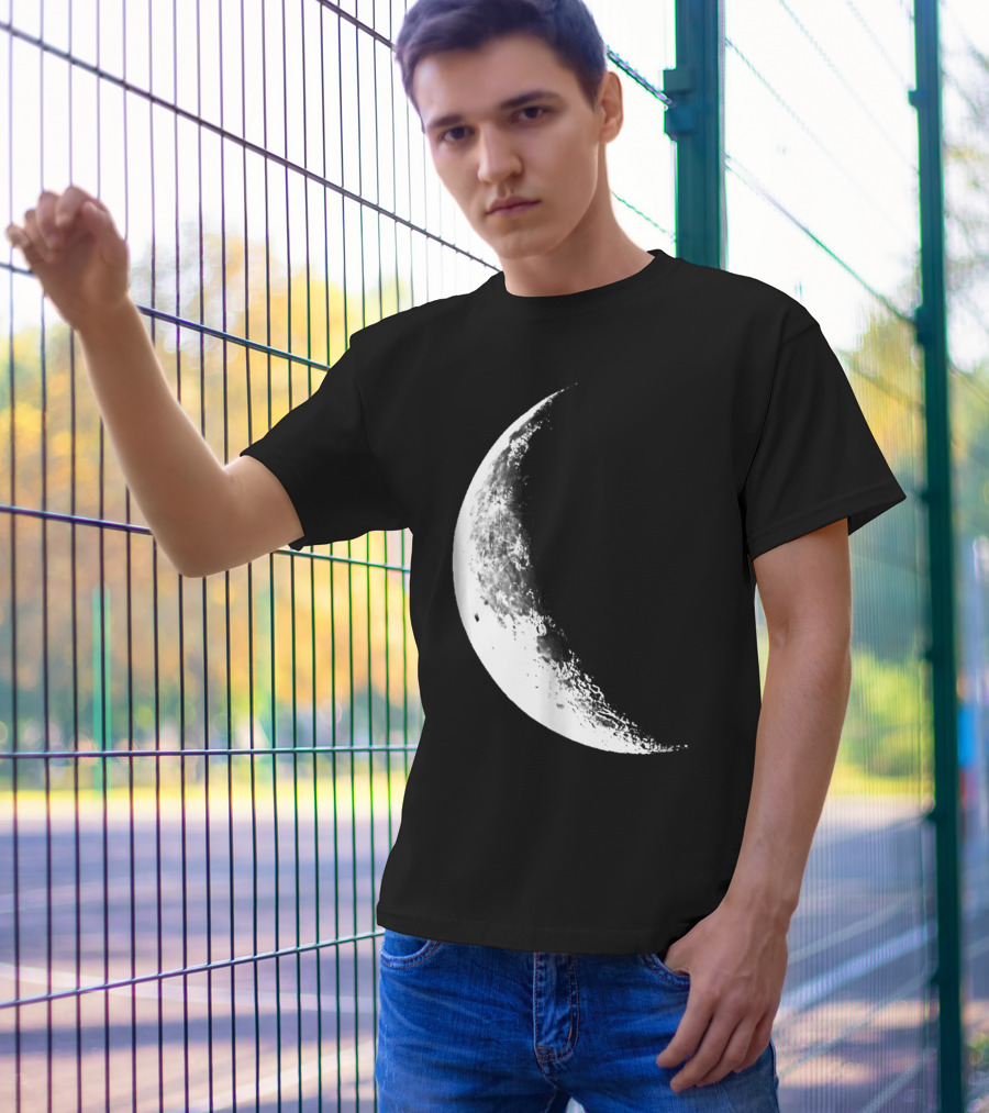 Shiny Moon Half Moon Crescent Moon Lunar Phases T-Shirt