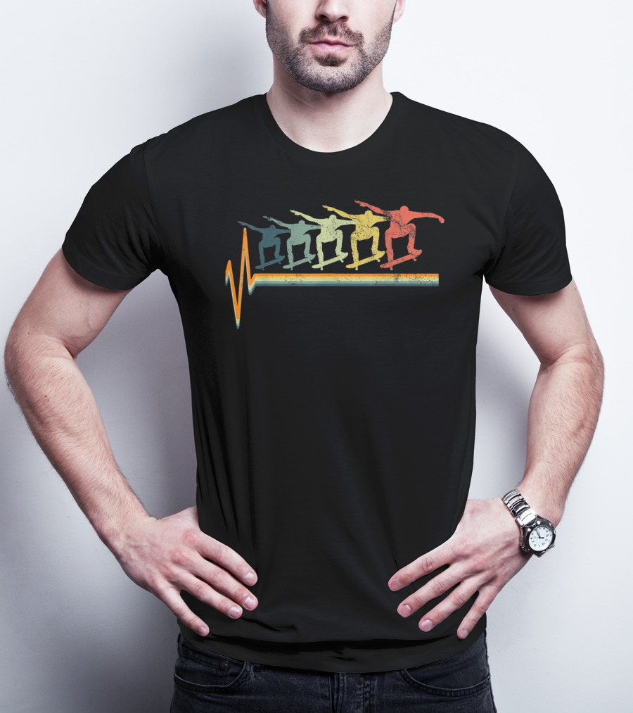 Skateboard Heartbeat Skater Love T-Shirt
