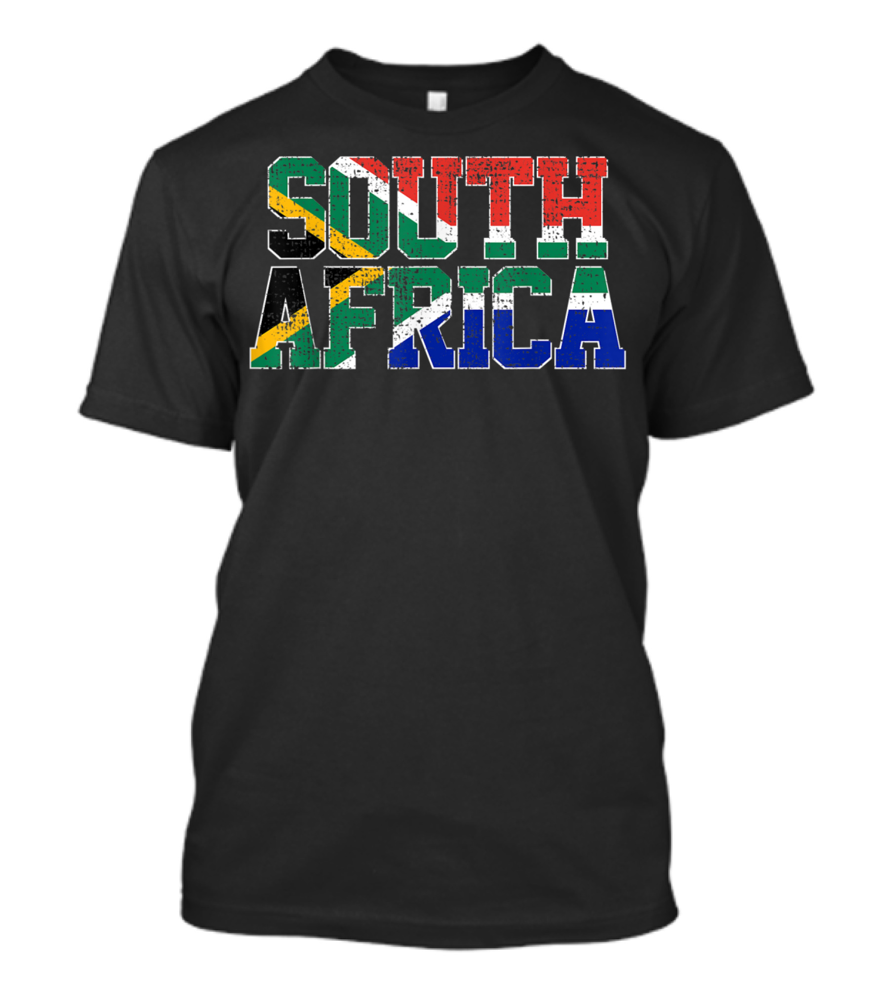 South Africa National Flag Proud AF Bold Patriotic Text T-Shirt