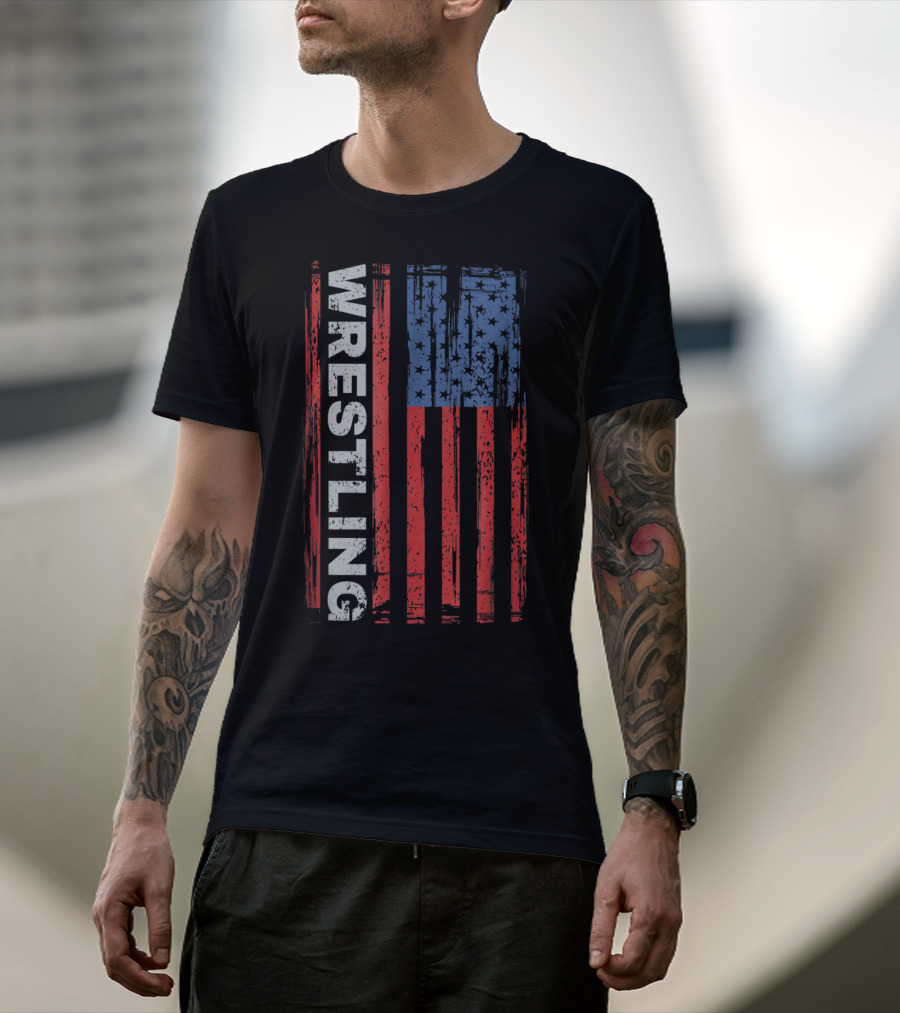 Wrestling USA Flag T-Shirt