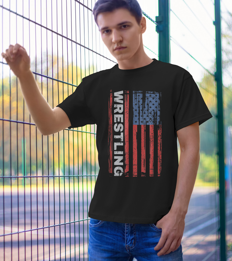Wrestling USA Flag T-Shirt