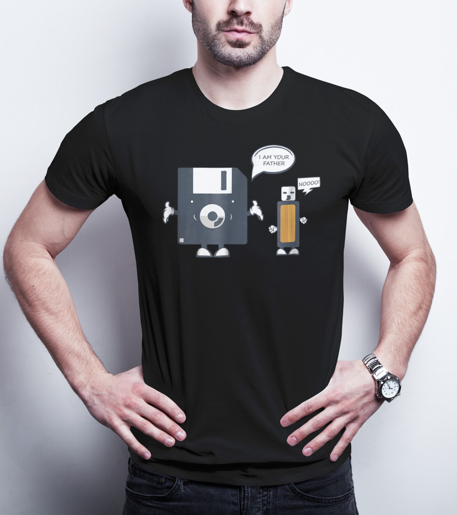 USB Floppy Disk I Am Your Father Noooo Funny Nerd T-Shirt