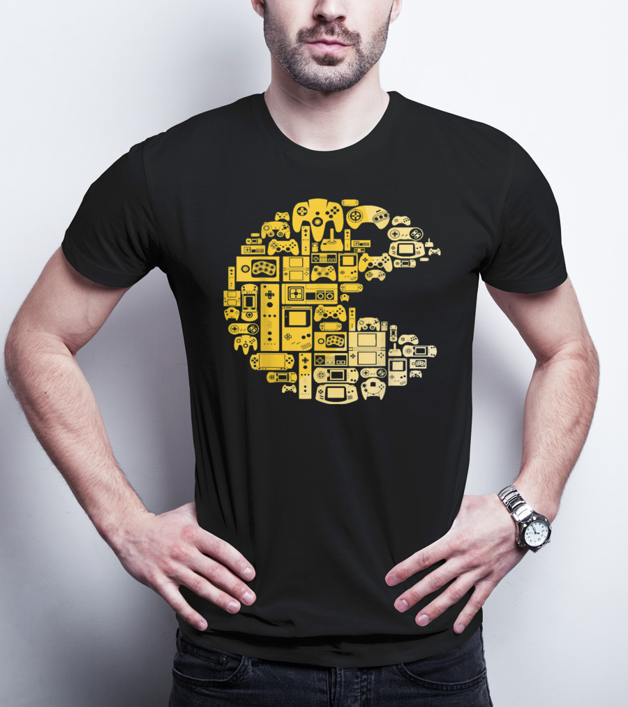 Funny Video Gamer Controllers Pac-Man Compilation For Video Game Players T-Shirt